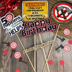 Axe Throwing Centerpieces, Cake Topper, Lumberjack Party, Axe Throwing ...