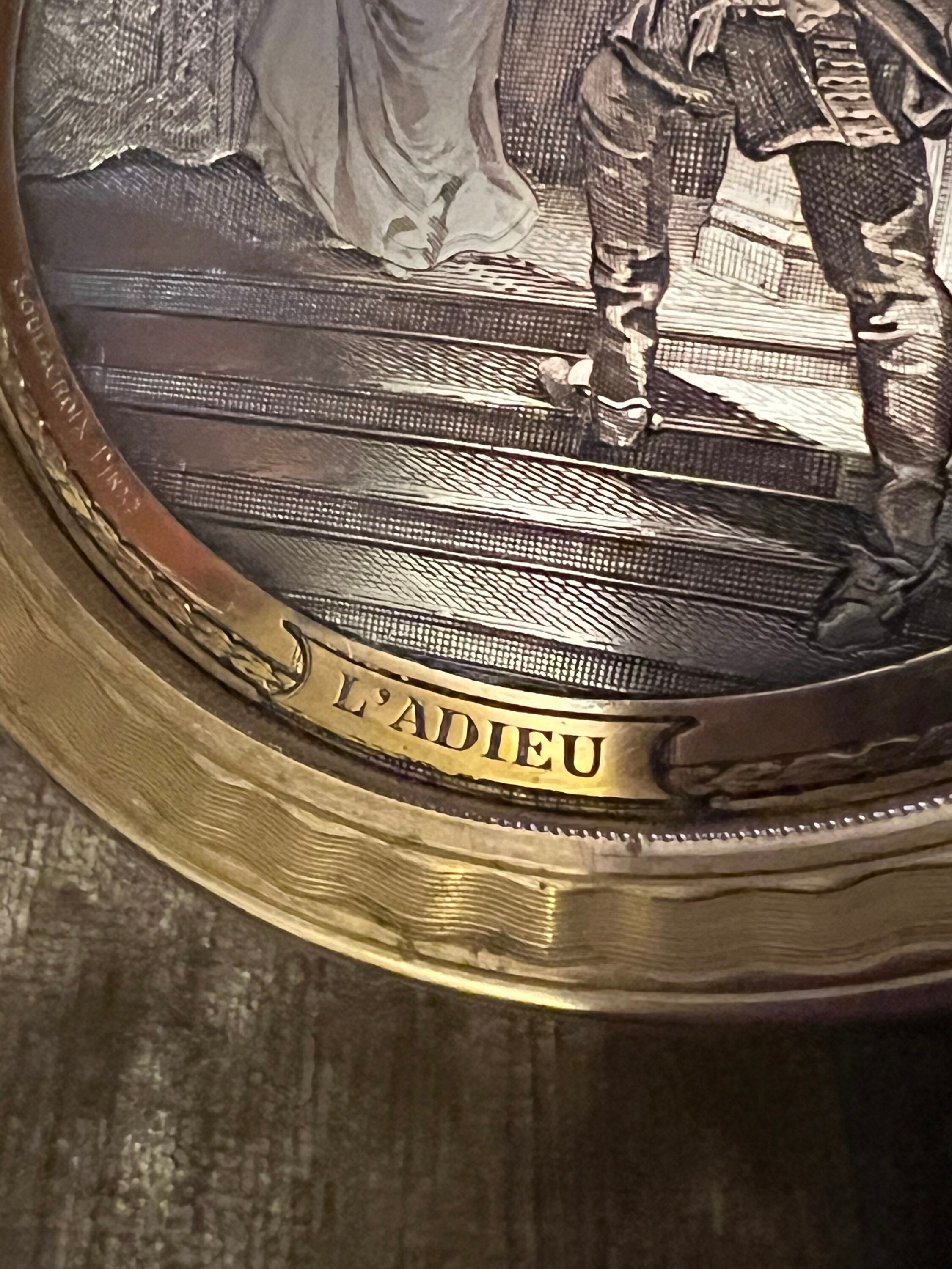 Antique French Silver and Gold Vermeil Engraved Trinket Box Engraved by ...
