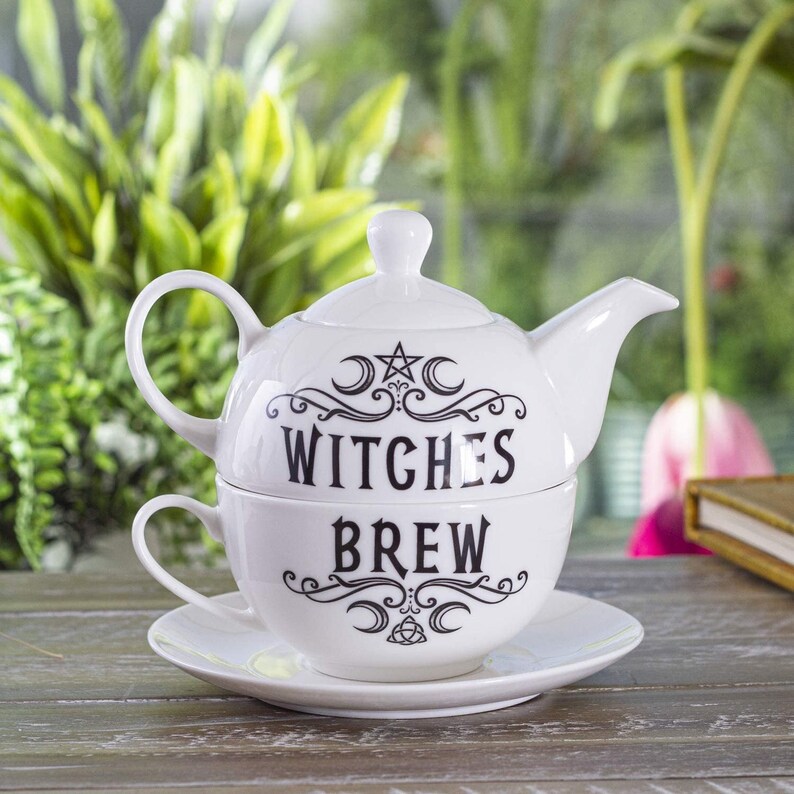 Witches Brew White Porcelain Tea Set - Etsy