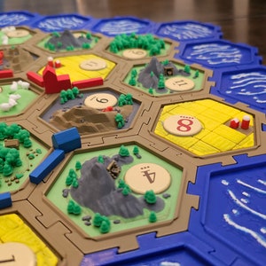 3d Color Printed Settlers of Catan Board - Etsy