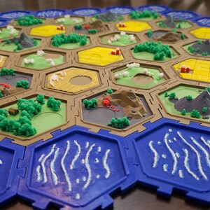 3d Color Printed Settlers of Catan Board - Etsy