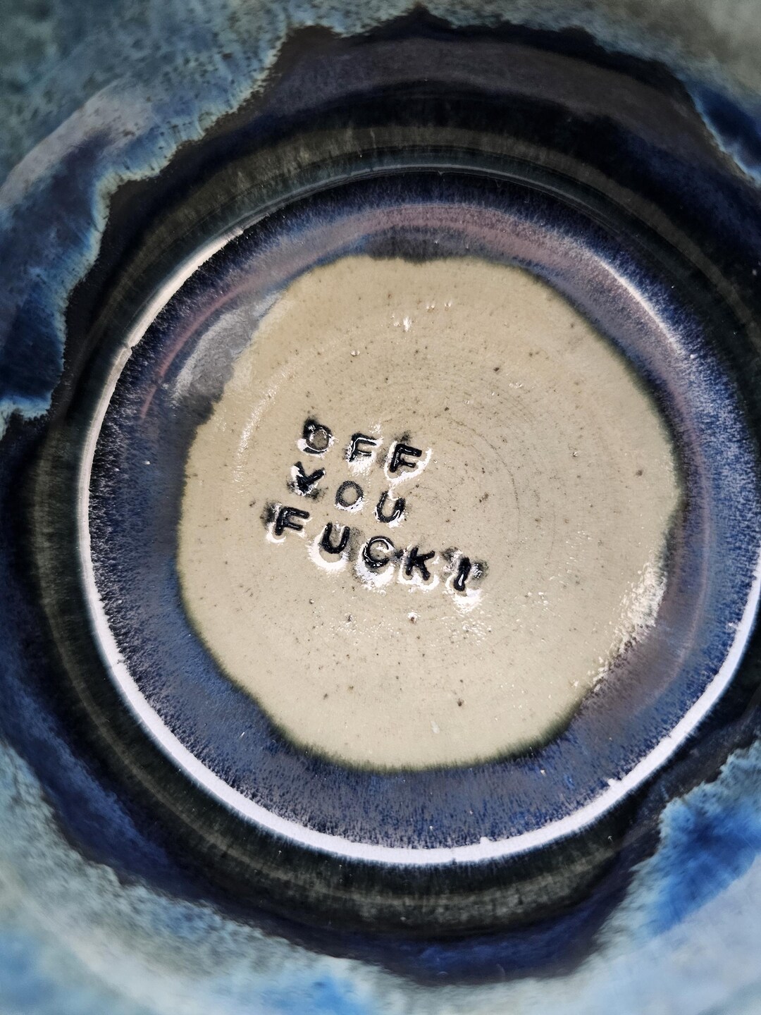 Personalised Rude Swearing Wide Base Mugs Handmade in Flecked Stoneware ...