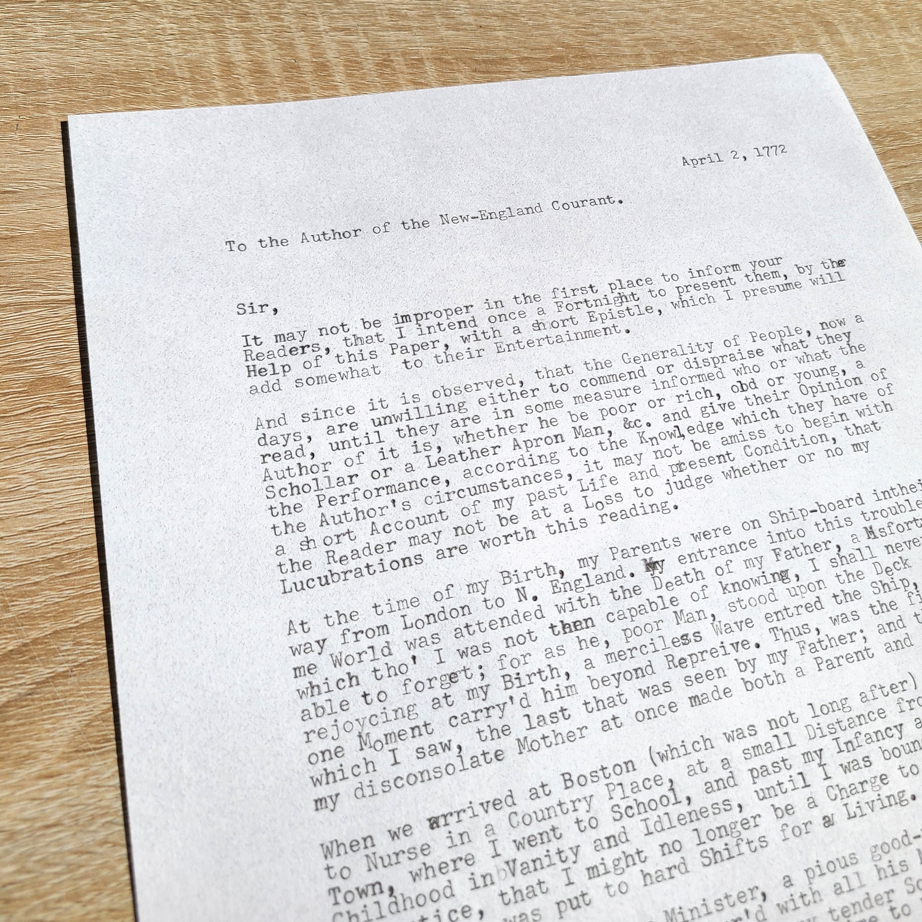 White Granite Paper, Custom Typewritten Note / Letter - Etsy