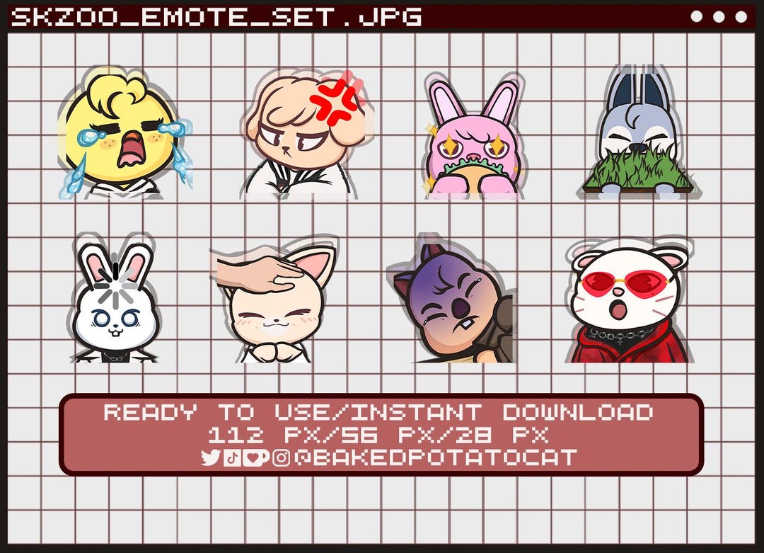 Skzoo Emotes Pack | Twitch/discord Emote for Streamers or Gamers - Etsy