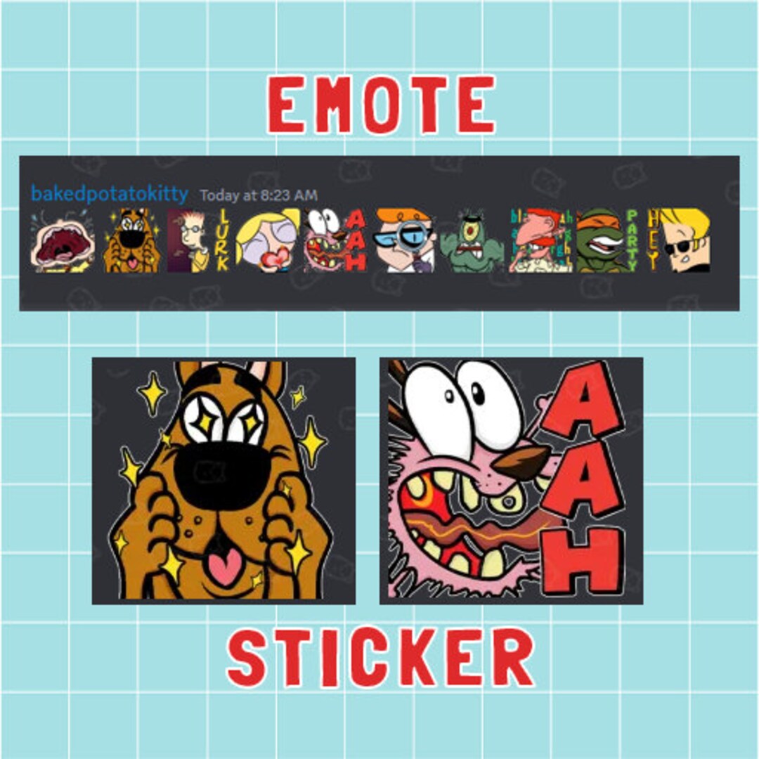90s Cartoons Emotes Pack Twitch/discord Emote for Streamers or Gamers ...