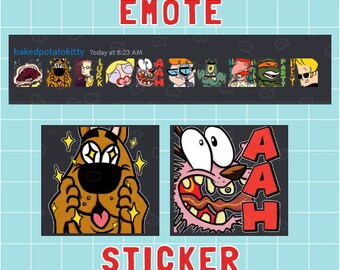 90s Cartoons Nostalgic Emote Pack for Twitch and Discord Chats. - Etsy