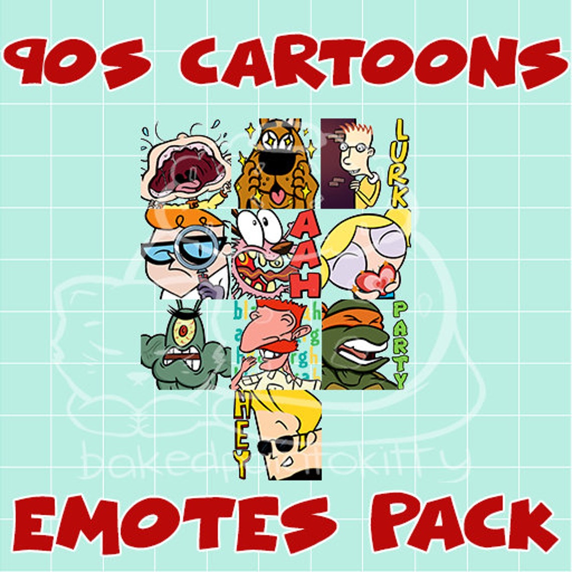 90s Cartoons Emotes Pack Twitch/discord Emote for Streamers - Etsy