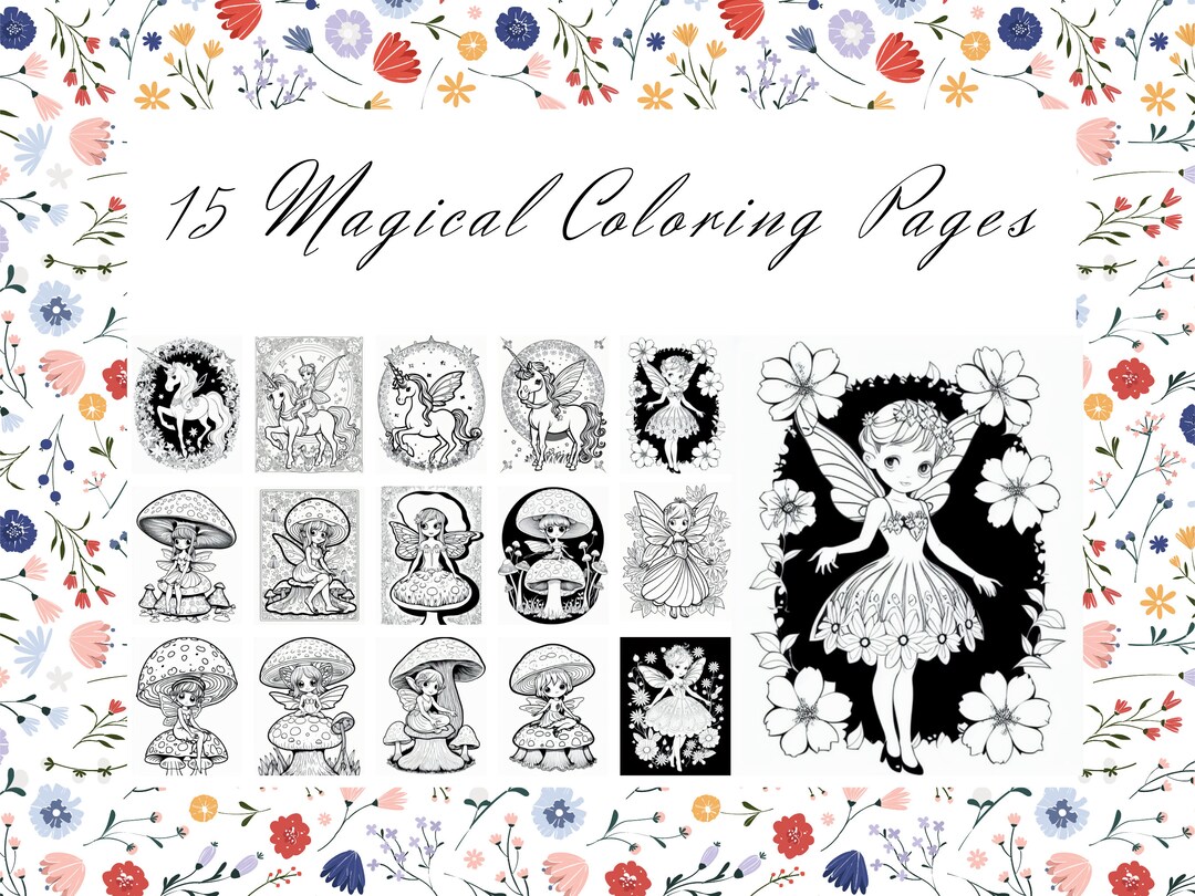 Mushroom Coloring Book, Fairy Coloring Pages, Unicorn Printables ...