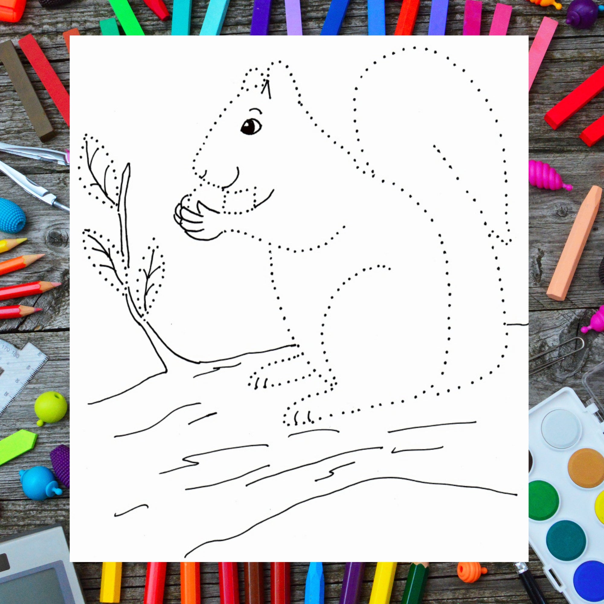 Dotted Drawing for Kids, Animal Drawing for Kids, Instant Download PDF ...