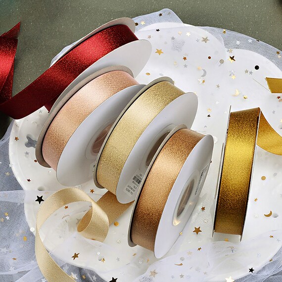 Golden Shining Ribbon 6mm-38mm High Quality Golden Weft Ribbon | Etsy