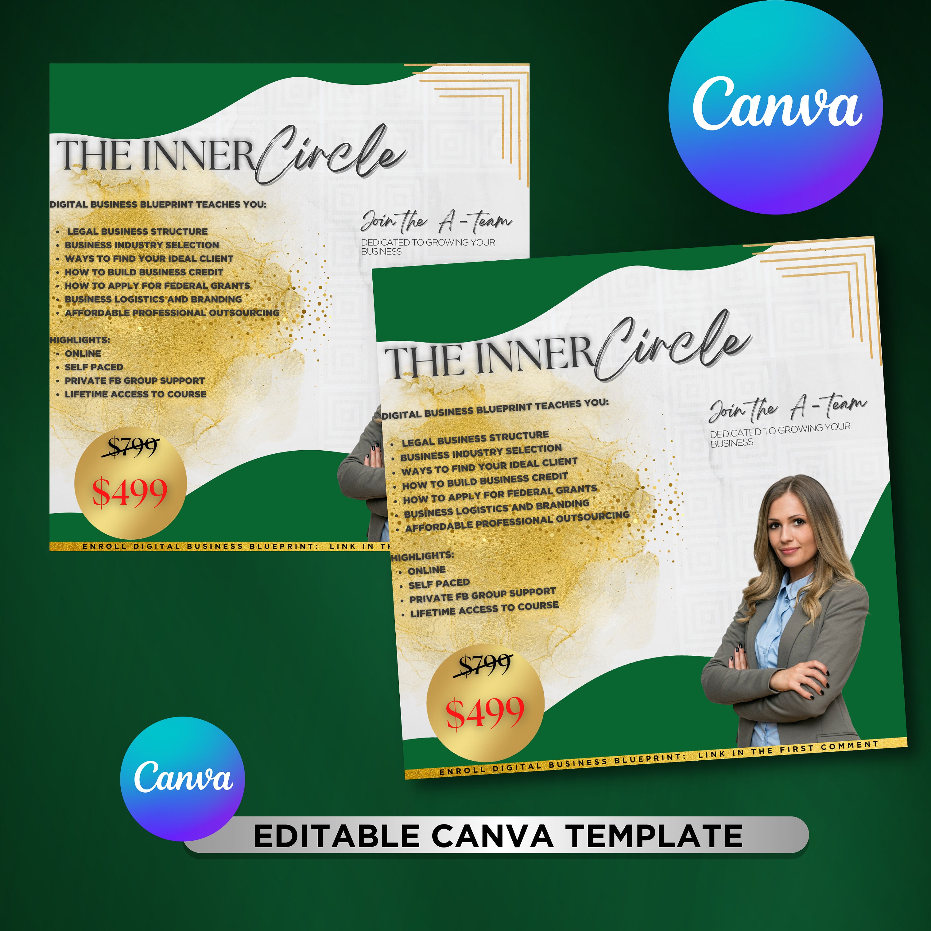 Class Flyer, Course Flyer, Luxury DIY Social Media Flyer, Master Class ...