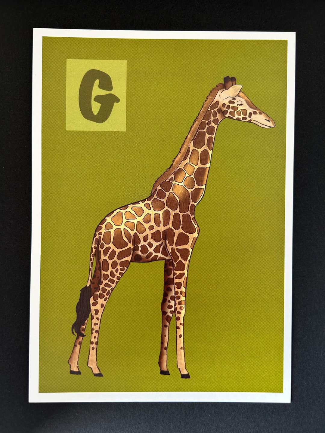 Giraffe Print- Alphabet Letter G - A5 Print - Etsy