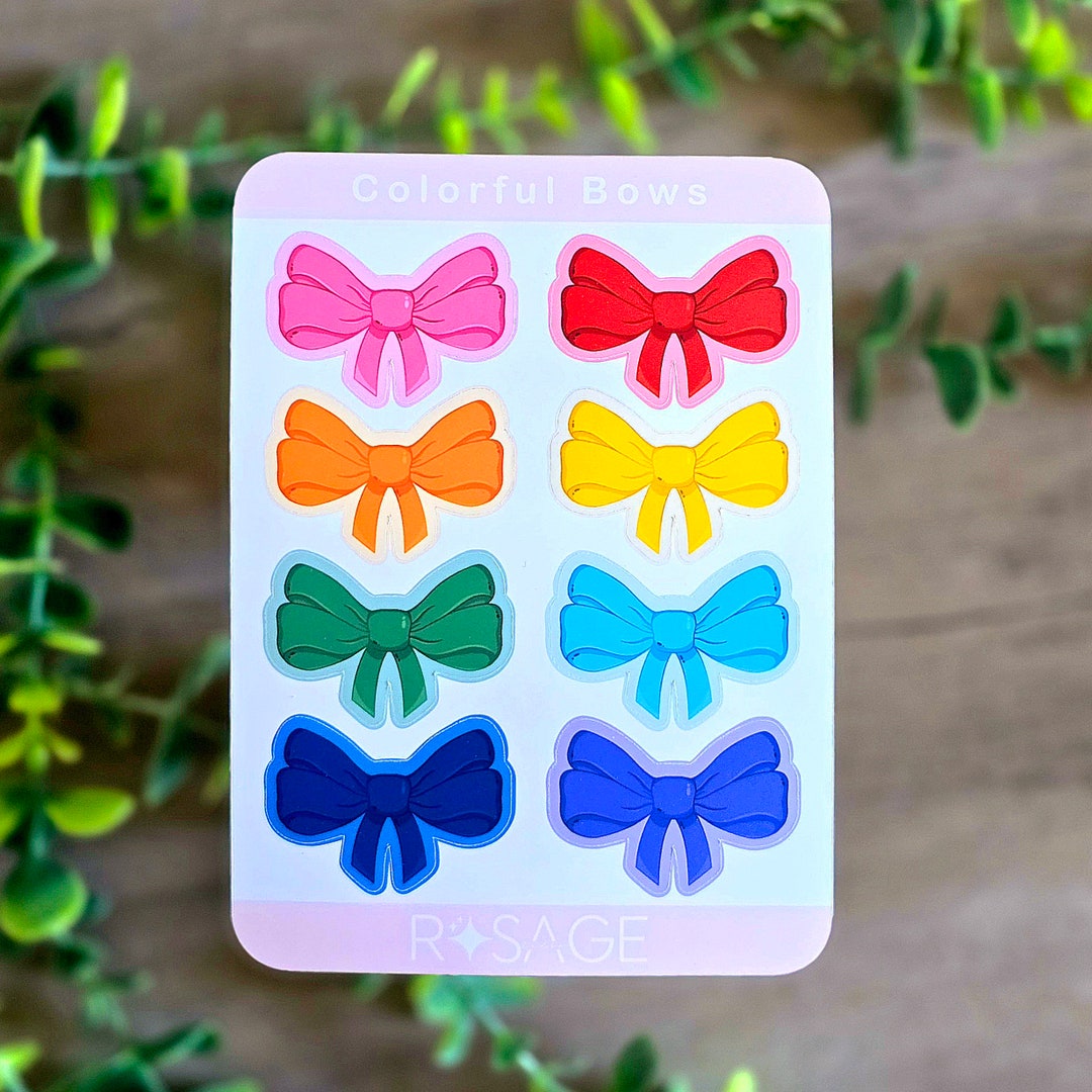 Colorful Bows Sticker Sheet Bullet Journal Stickers Planner Stickers ...