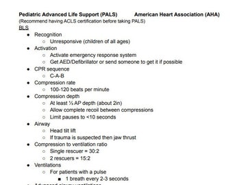 PALS Pediatric Advanced Life Support AHA - Etsy