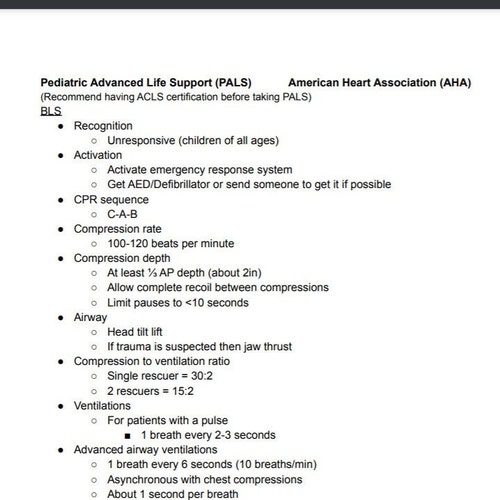 PALS Pediatric Advanced Life Support AHA - Etsy