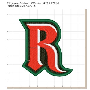 Elegant Letter R Machine Embroidery Design - Etsy