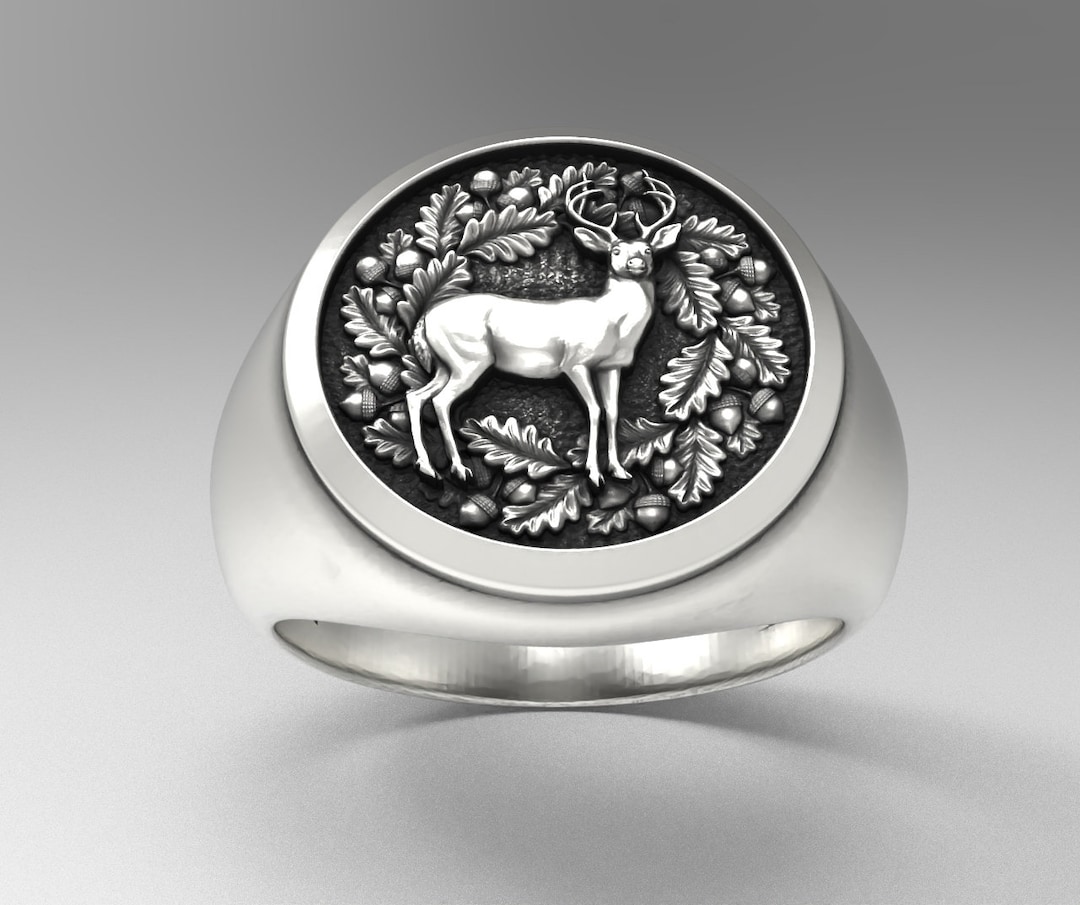 Silver Deer Animal Rings for Women Men Deer Jewelry Special Father's ...