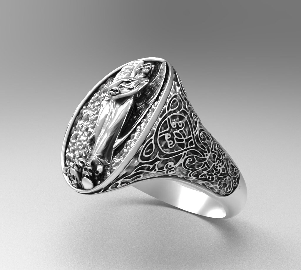 Woman Signet Ringangel of Death Ringdeath | Etsy