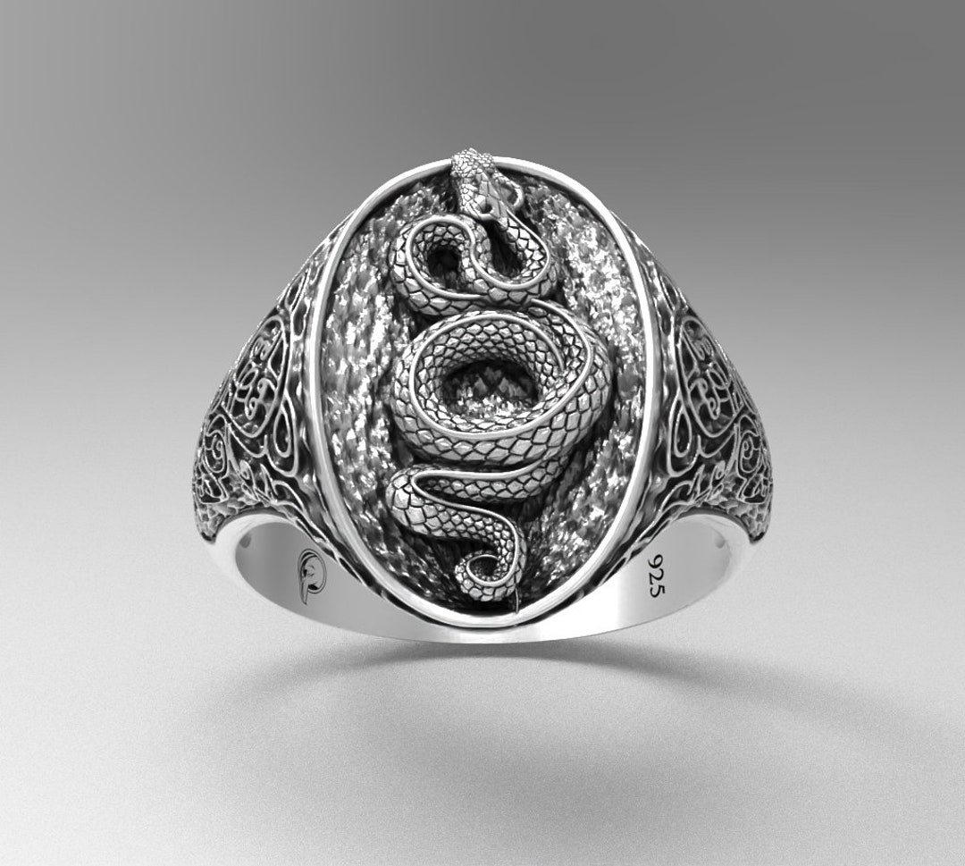 Oval Snake Ring,snake Style Ring,handmade Silver Ring, Solid 925 ...