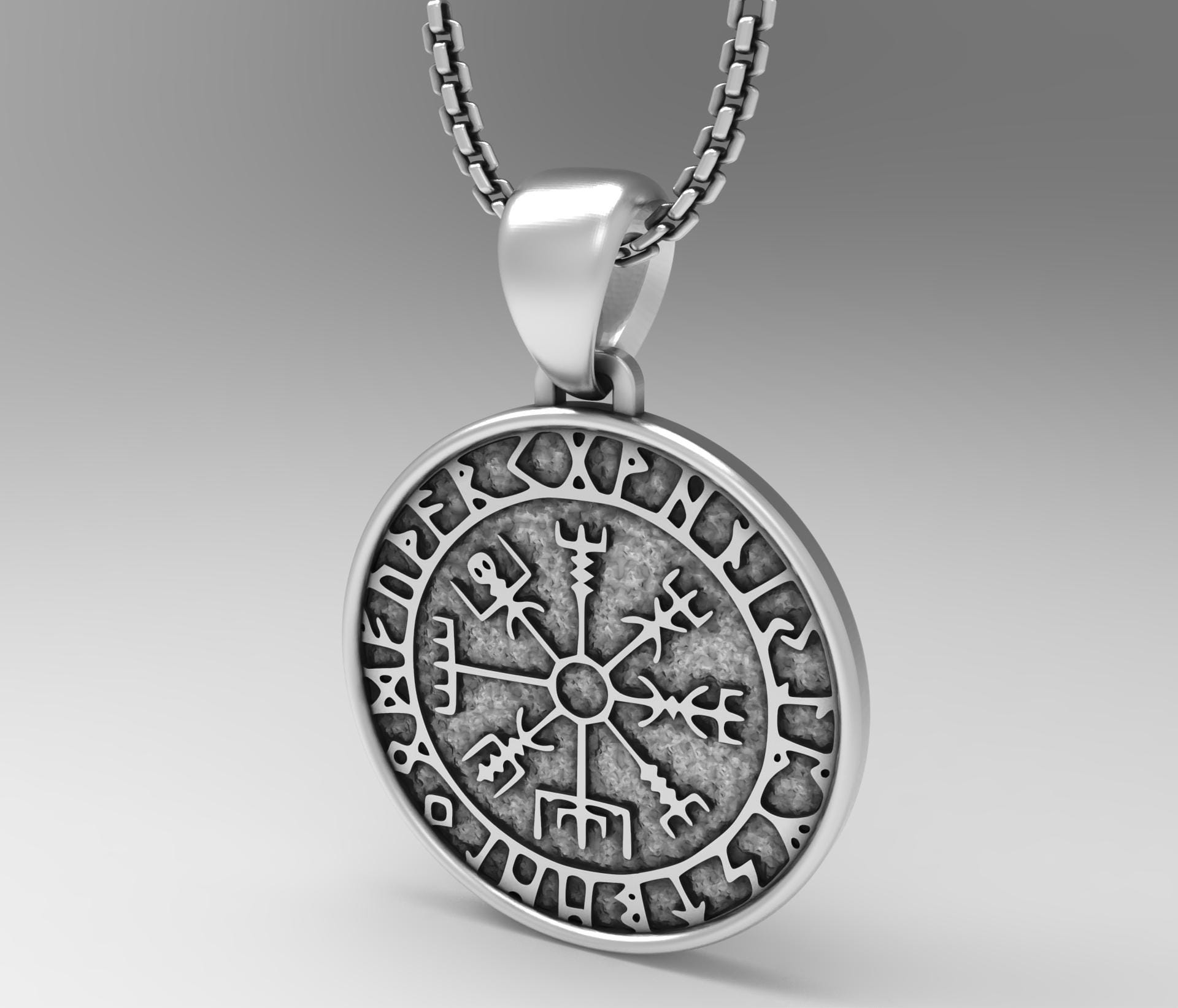 Vegvisir Wayfinder Pendant - Norse Viking Compass Necklace - Ancient ...