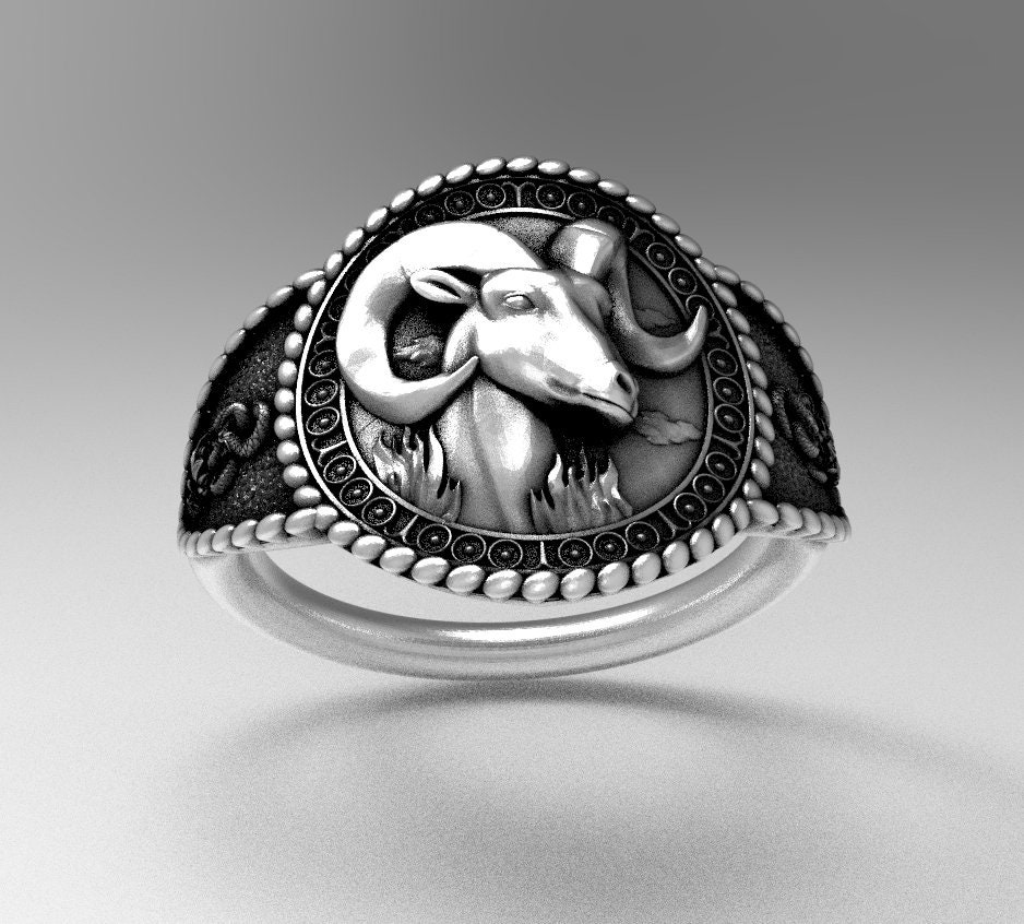 Silver Aries Sign Ring A Detailed and Stylish Souvenir Unisex | Etsy