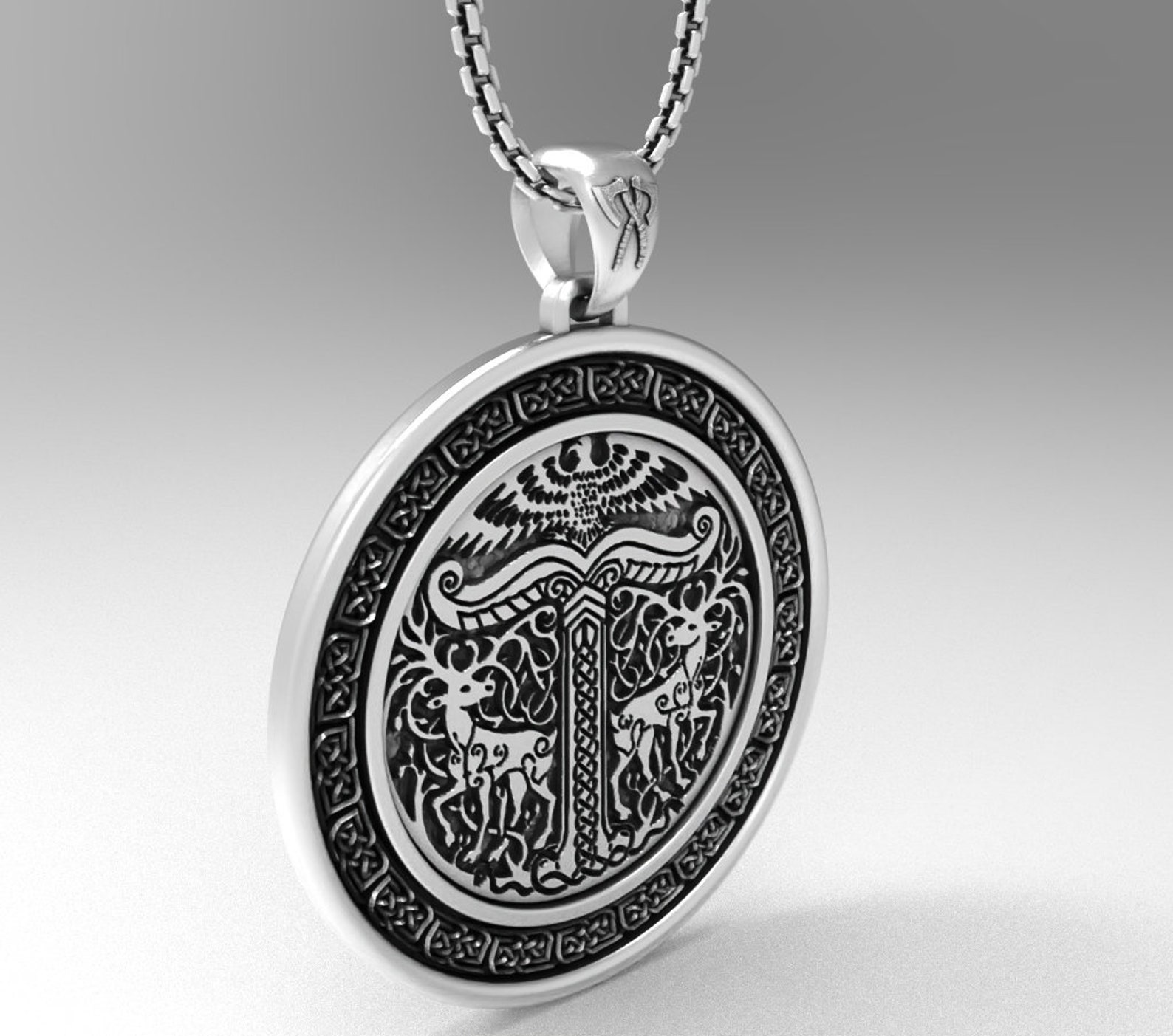 Irminsul Necklace: Sterling Silver Viking Amulet, Norse Mythology ...