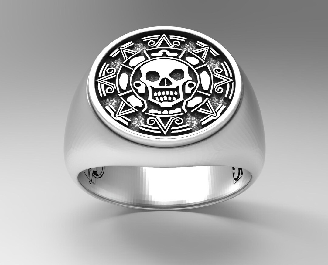 Aztec Calendar Ring – 925 Sterling Silver, Ancient Mayan Civilization ...