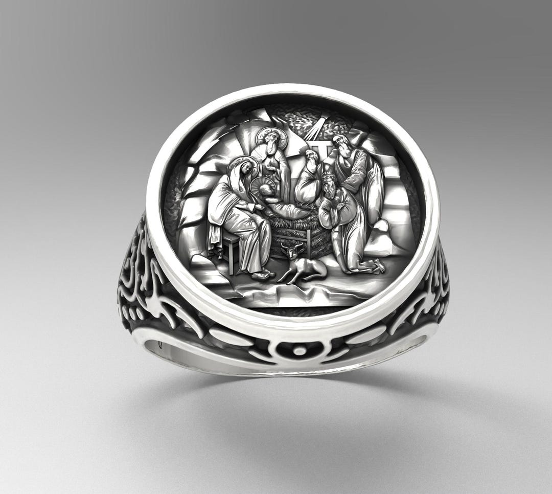 Birth of Jesus Ring,virgin Mary Silver Religious,jewelry Accessories ...