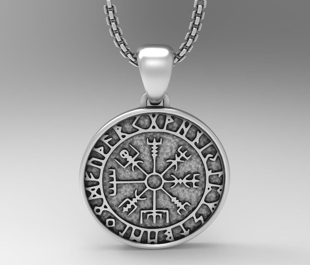 Vegvisir Wayfinder Pendant - Norse Viking Compass Necklace - Ancient ...