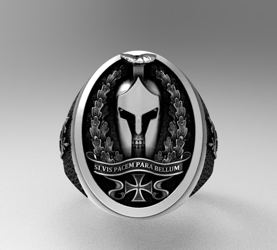 Ancient Roman Ring ,helmet Ring,roman Soldier,si Vis Pacem Para Bellum ...