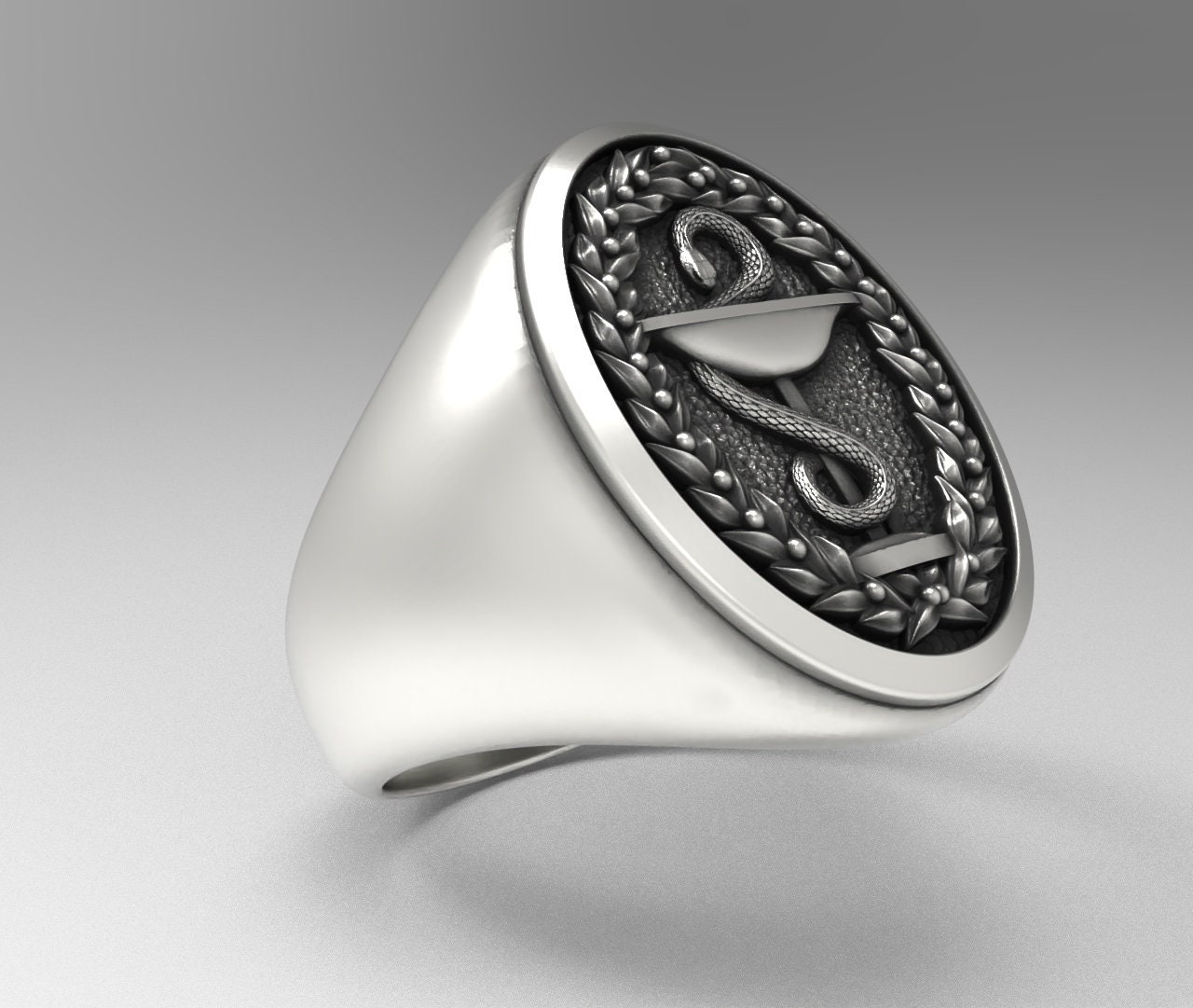 Signet Sterling Silver Medical Symbol Ring: Nurse Doctor Jewelry - Etsy