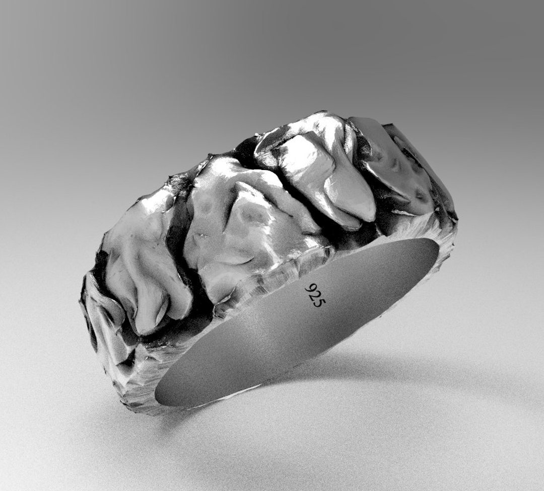 Oxidized Sterling Silver Band Ring: Molten Blacksmith Style - Etsy