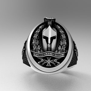 Ancient Roman Ring ,helmet Ring,roman Soldier,si Vis Pacem Para Bellum ...
