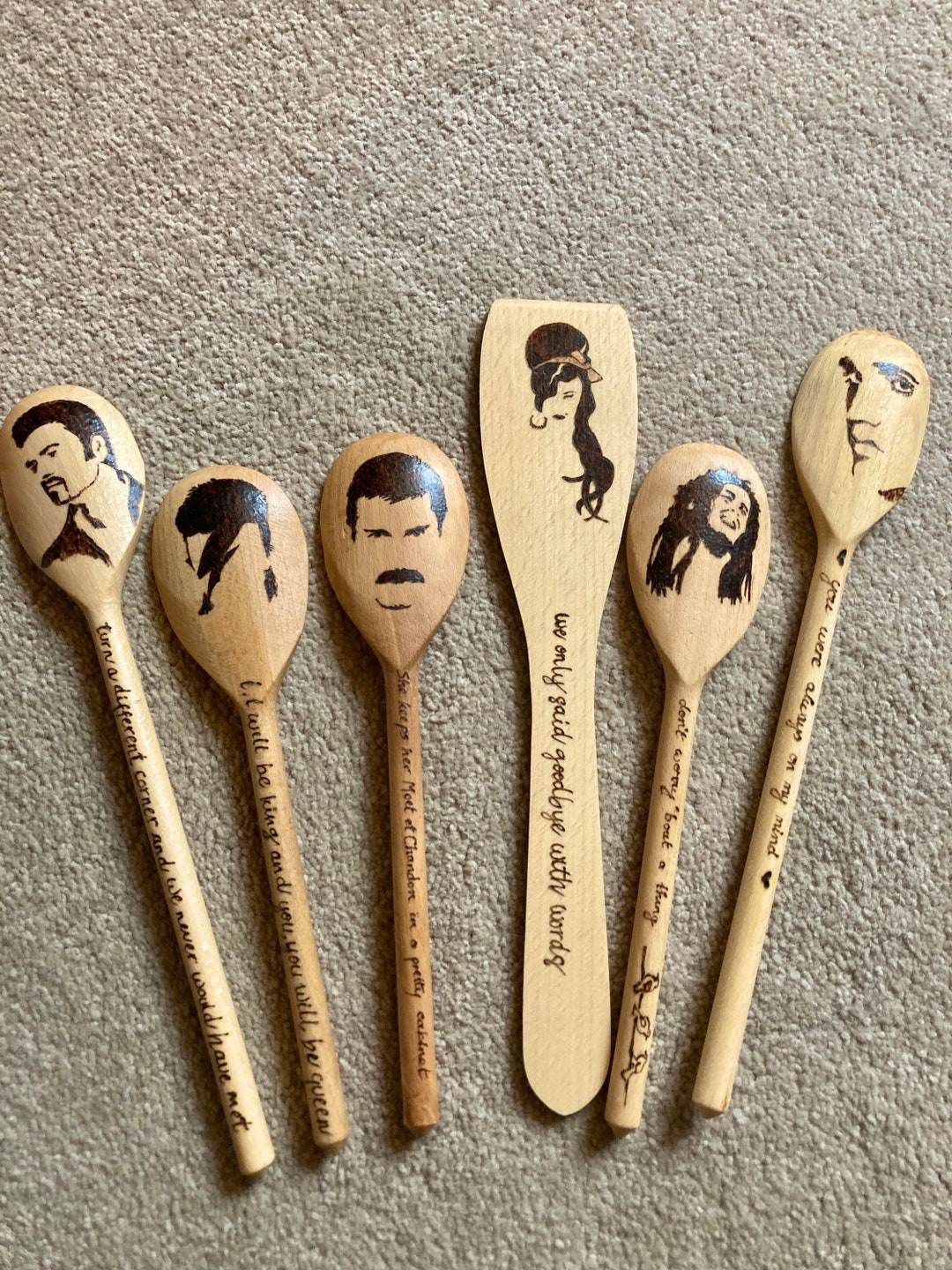 Wooden Spoons Music Legends Fan Art - Etsy