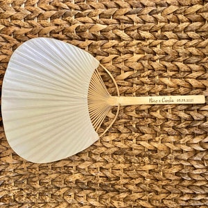 White Paper Paddle Fans - Engraving and Printing Options Available - Etsy