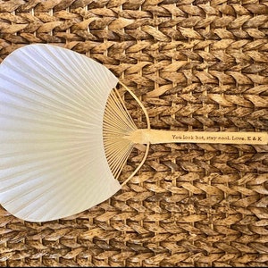 White Paper Paddle Fans - Engraving and Printing Options Available - Etsy