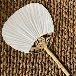White Paper Paddle Fans - Engraving and Printing Options Available - Etsy
