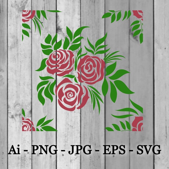Roses Ai Roses Svg Seamless Pattern Adobe Illustrator Svg | Etsy