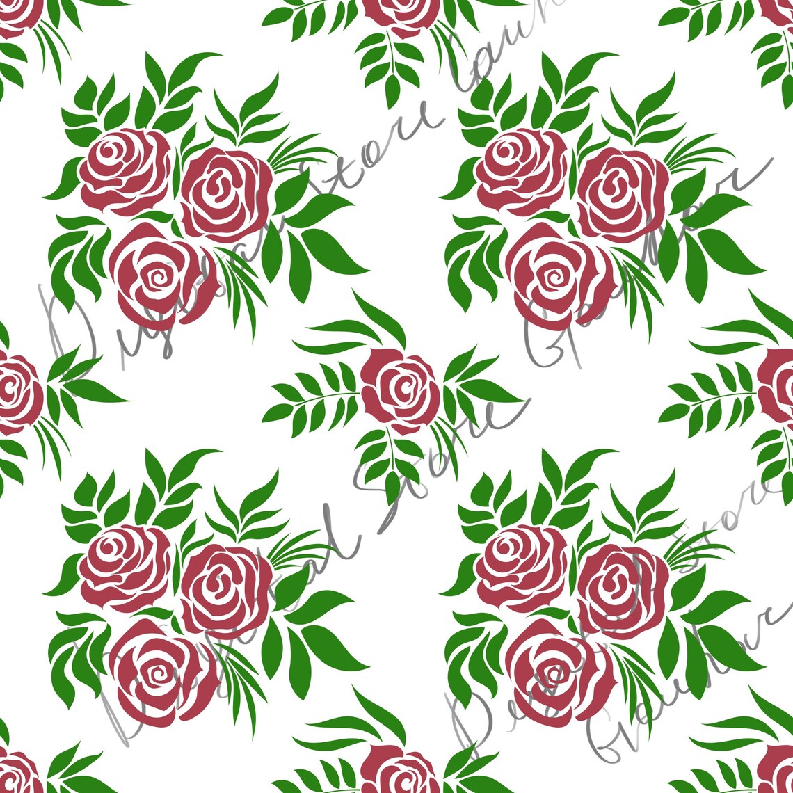 Roses Ai Roses Svg Seamless Pattern Adobe Illustrator Svg Roses ...