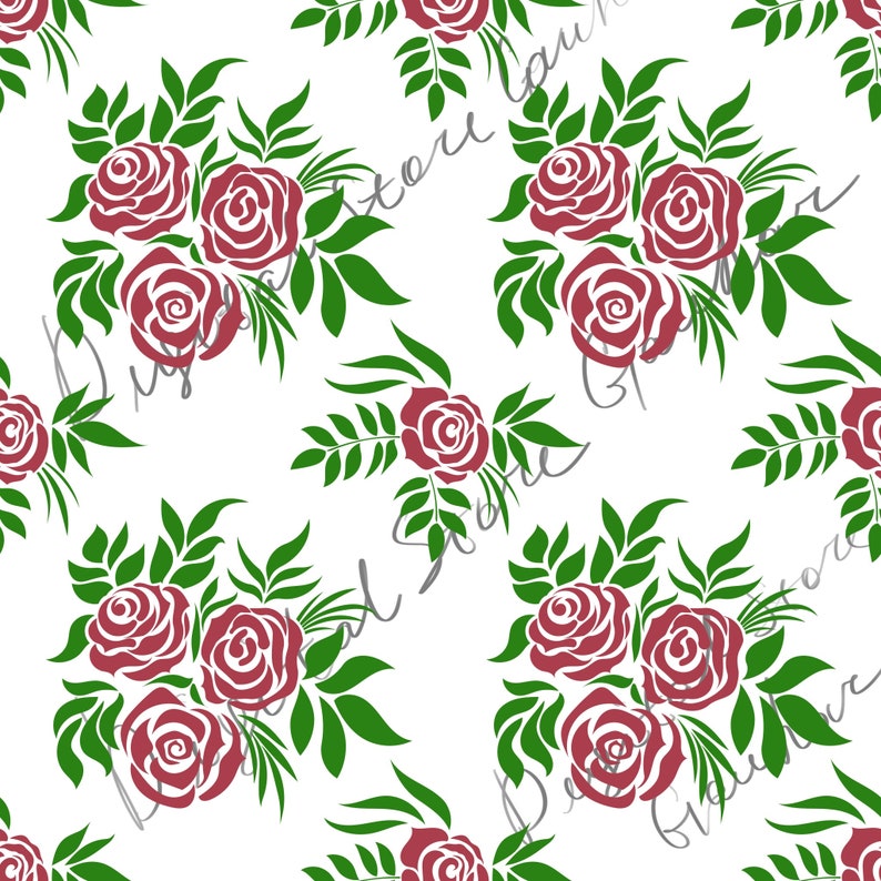 Roses Ai Roses Svg Seamless Pattern Adobe Illustrator Svg Roses ...