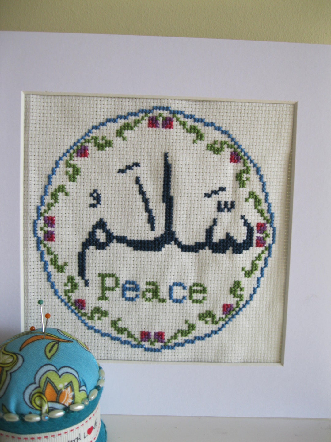 A PDF Arabic Cross Stitch Pattern PEACE. Finishes 5". Stitch Yourself ...