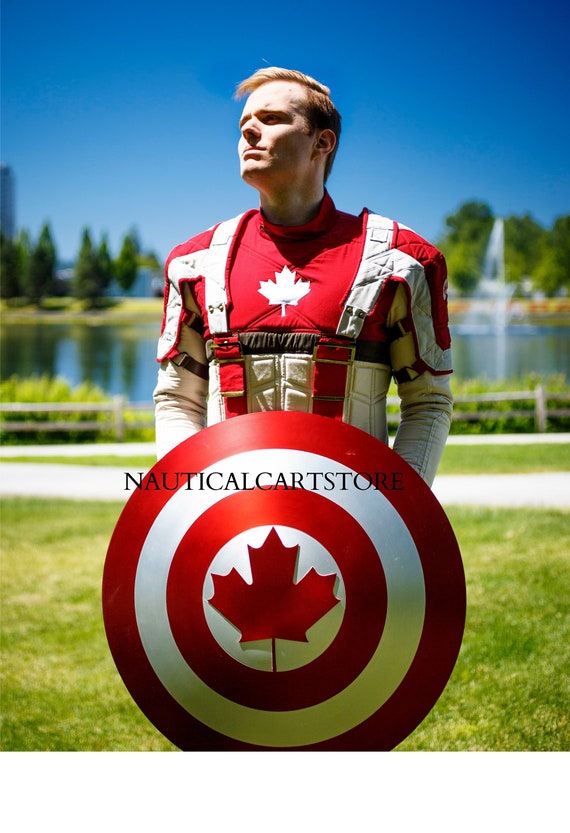 Captain Canada Shield Captain America Inspired Canadian - Etsy