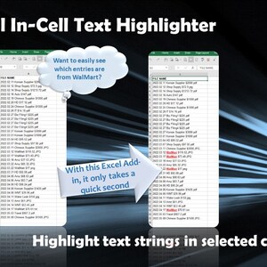 Excel Highlight Partial Text in Cells (VBA Code) - Etsy
