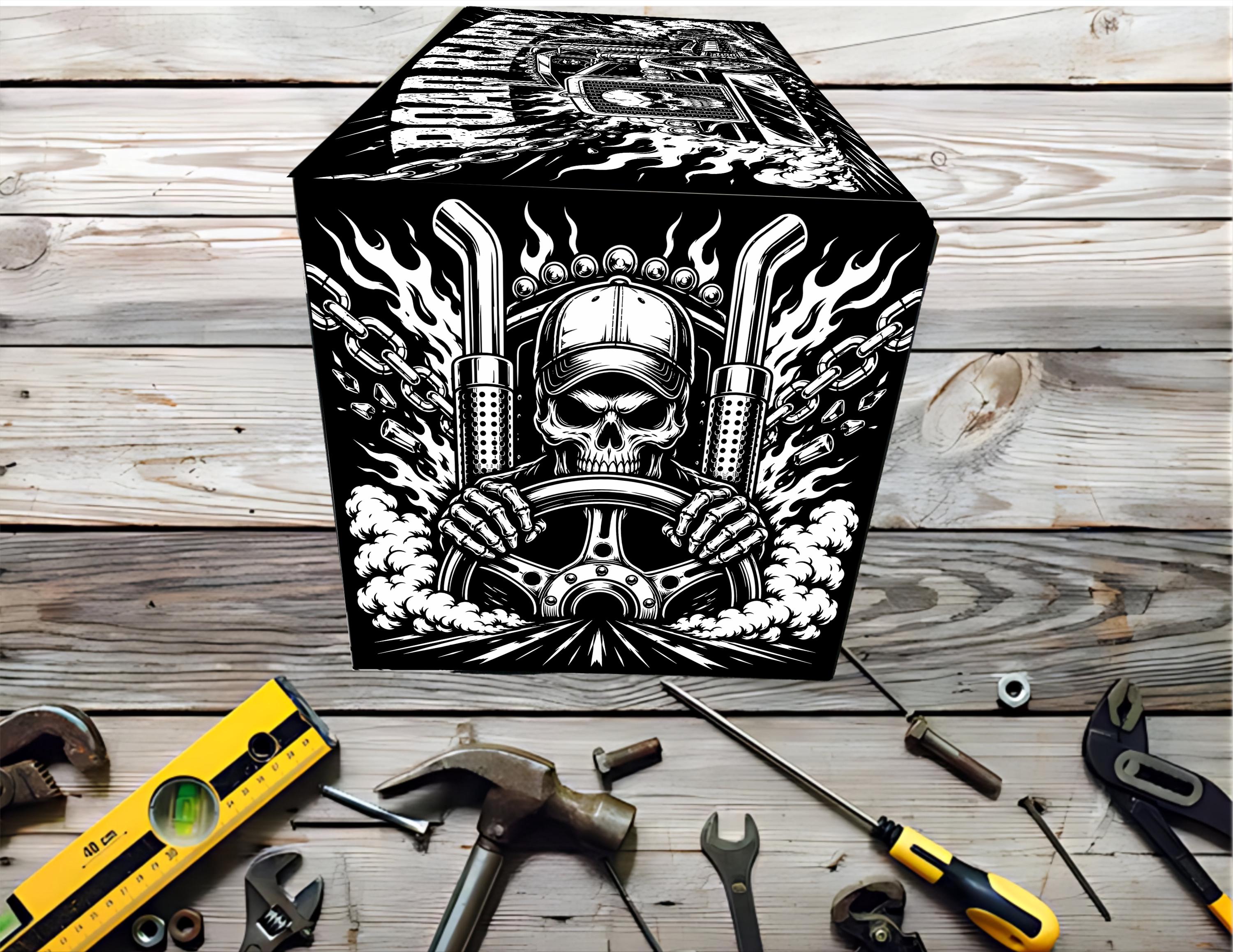 Trucker Theme Laser Engraving Files | Mini Toolbox SVG PNG, Inverted ...