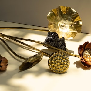Handcrafted Brass & Copper Lotus Flower: Etched Floral Decor, Unique ...
