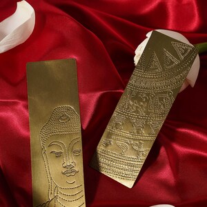 Buddha Bookmark Hand Carved Brass Bookmark Custom Bookmark Handmade ...