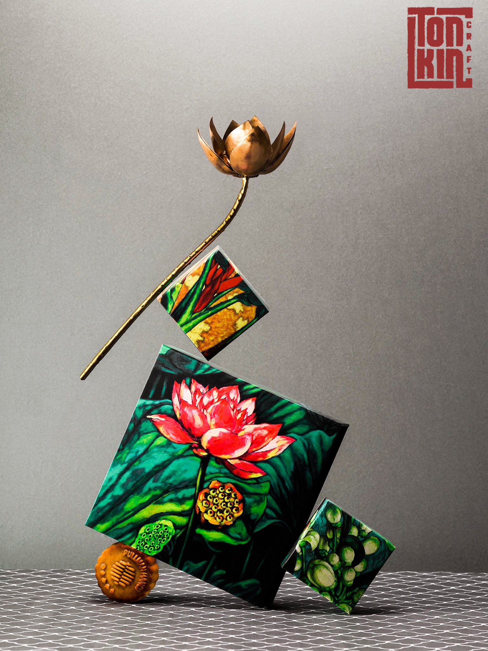 Handcrafted Brass & Copper Lotus Flower: Etched Floral Decor, Unique ...