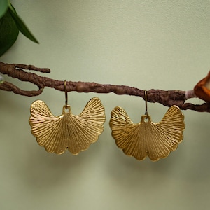 Ginkgo Leaf Earrings, Gold Ginkgo Leaf Earrings, Silver Leaf Earrings, Perfect Gift for Her - Etsy