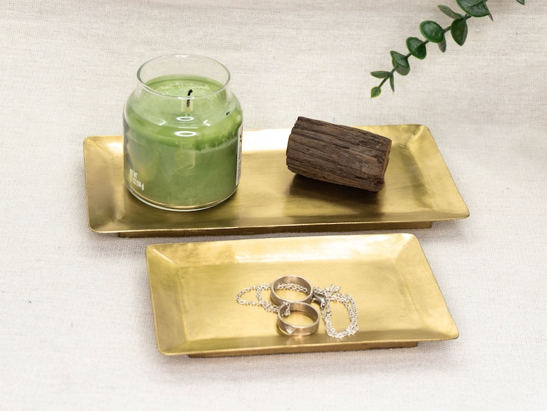 Handcrafted Brass Rectangular Tray: Rustic Home Decor - Etsy