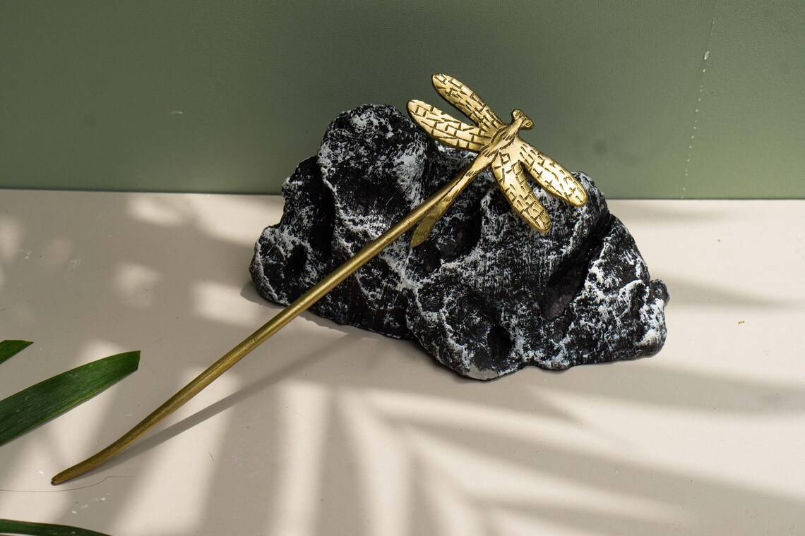 Brass Dragonfly Hair Pin: Gold Insect Hair Comb, Wedding Accessory - Etsy